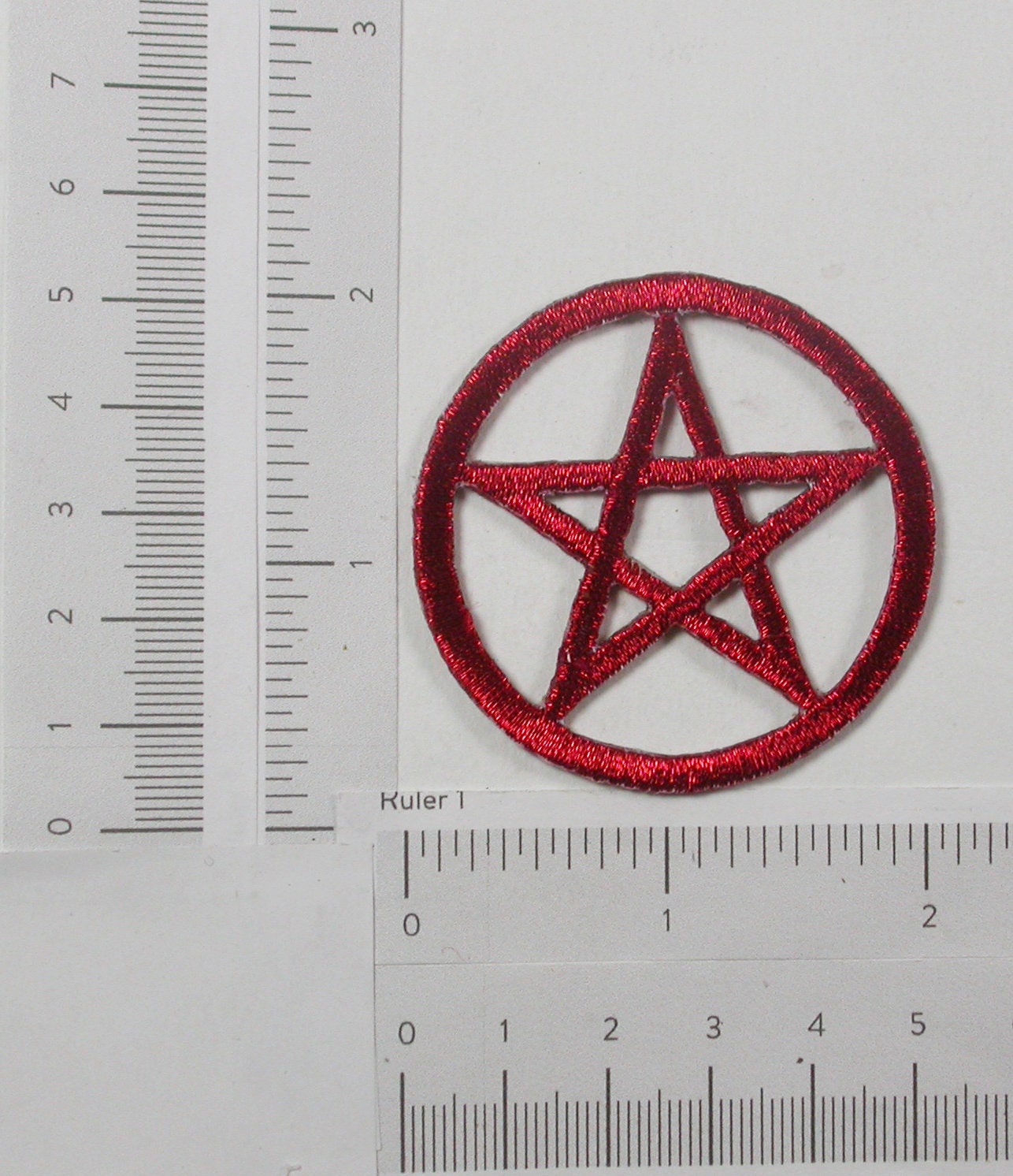 Pentagram Pentacle Iron on Patch Embroidered Applique Metallic | Etsy