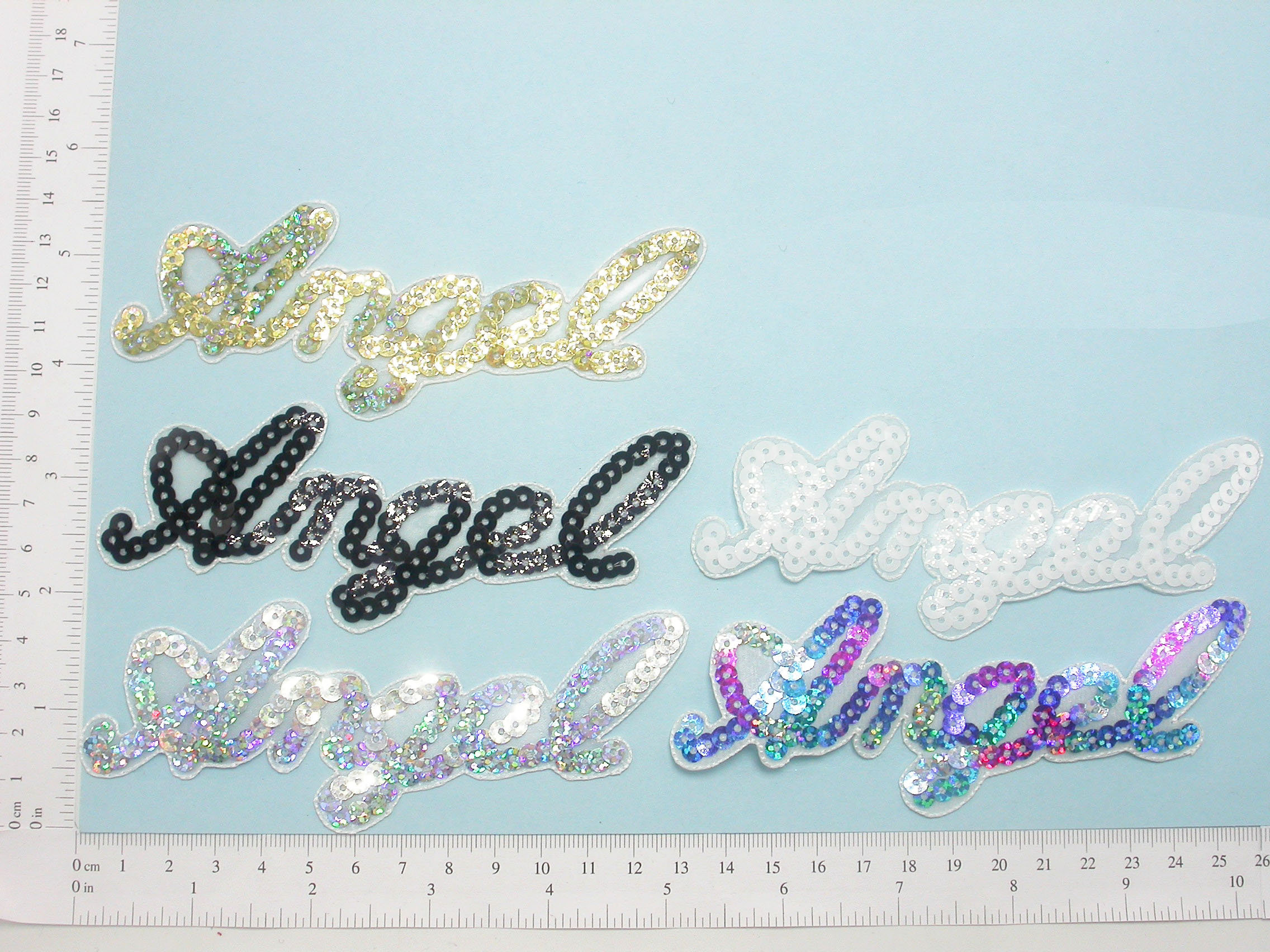 Sequin Angel Word Iron on Applique - 4 1/2" X 2" - Etsy
