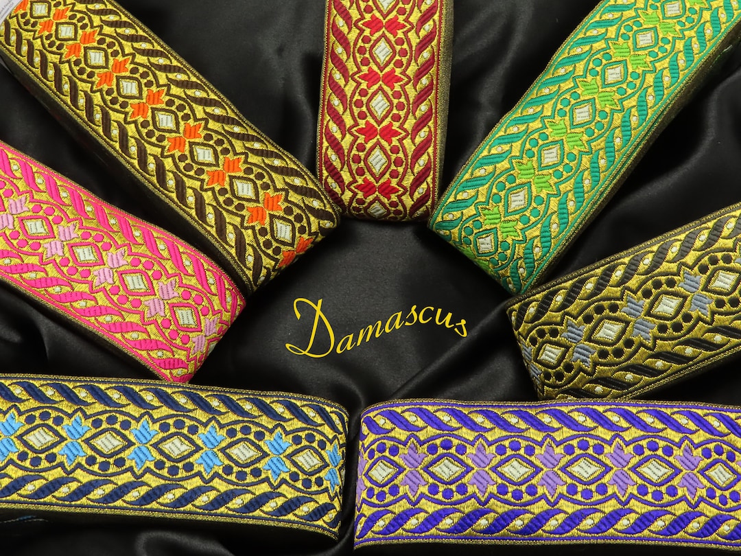 Jacquard Ribbon 1 7/8" (48mm) Damascus *colors* Priced per Yard - Etsy