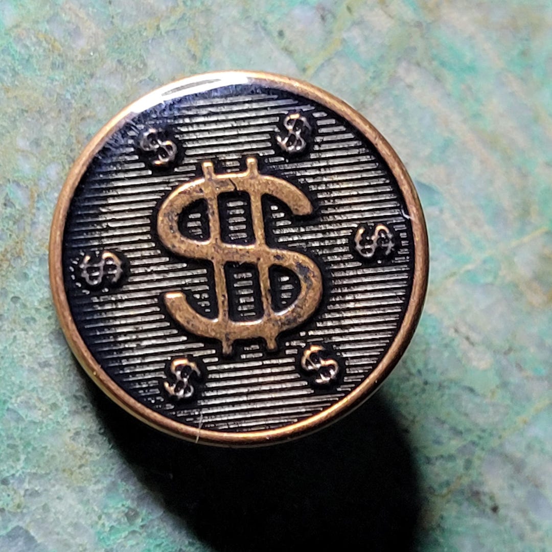 Dollar Sign Button 21mm Plastic Shank Priced per Piece - Etsy