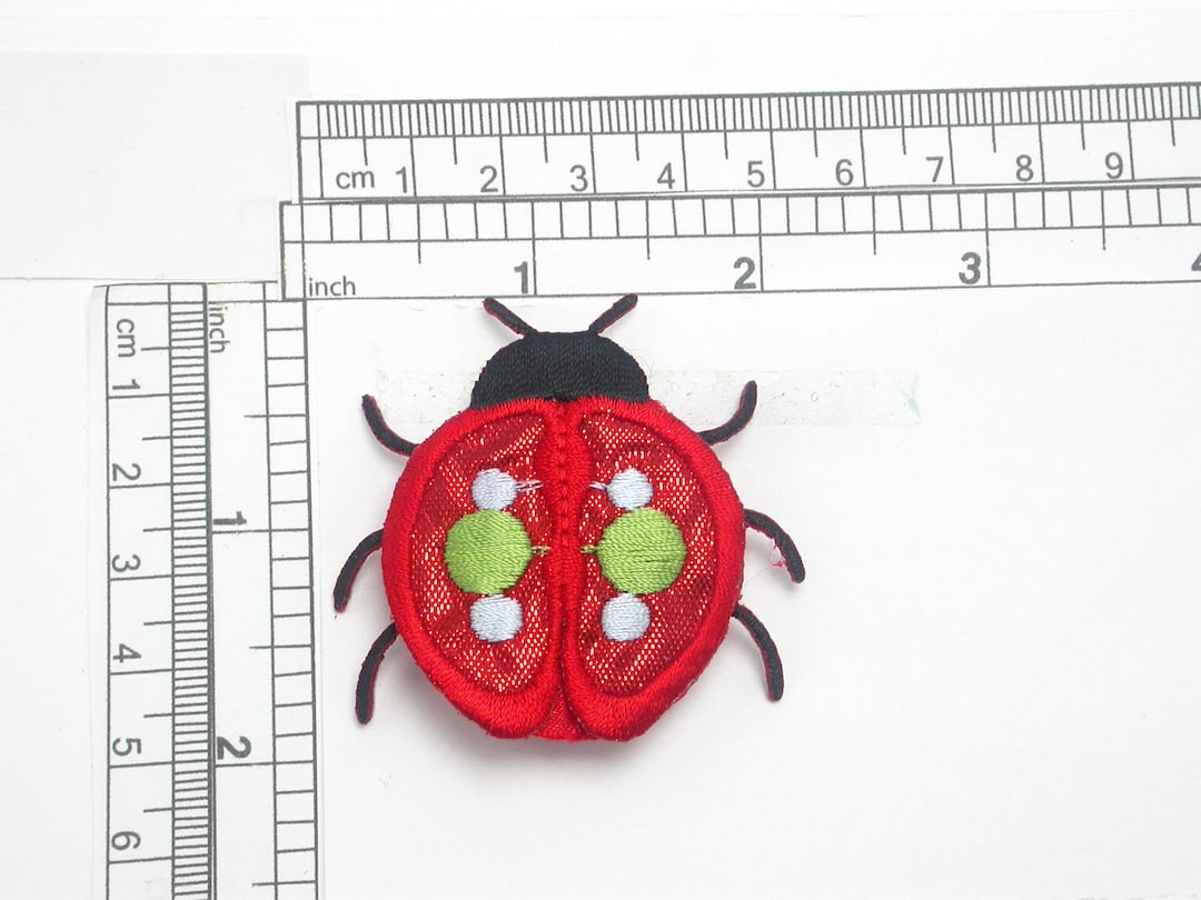 Ladybug Patch Sparkle Iron On Bordado Applique Amarillo o Rojo 2" x 2 1 ...