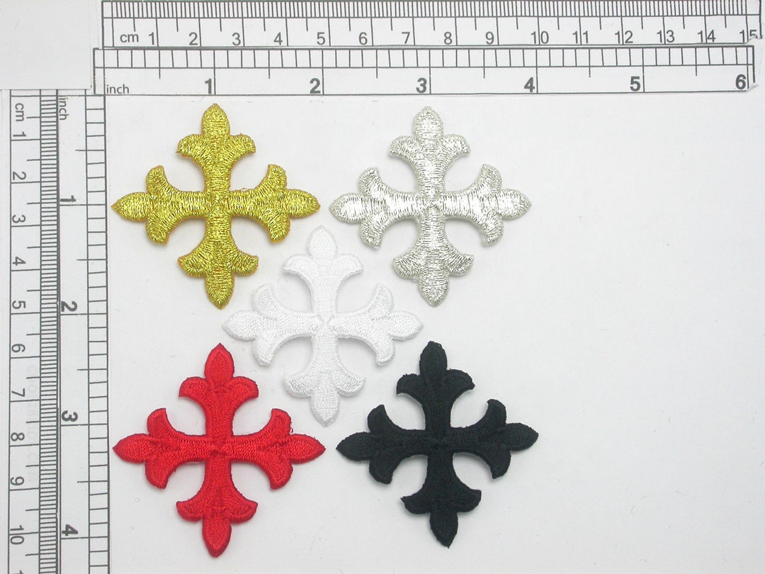 Iron on Patch Applique - Equal Latin Cross 1 7/8" (47.6mm) 2 Pack & Up ...