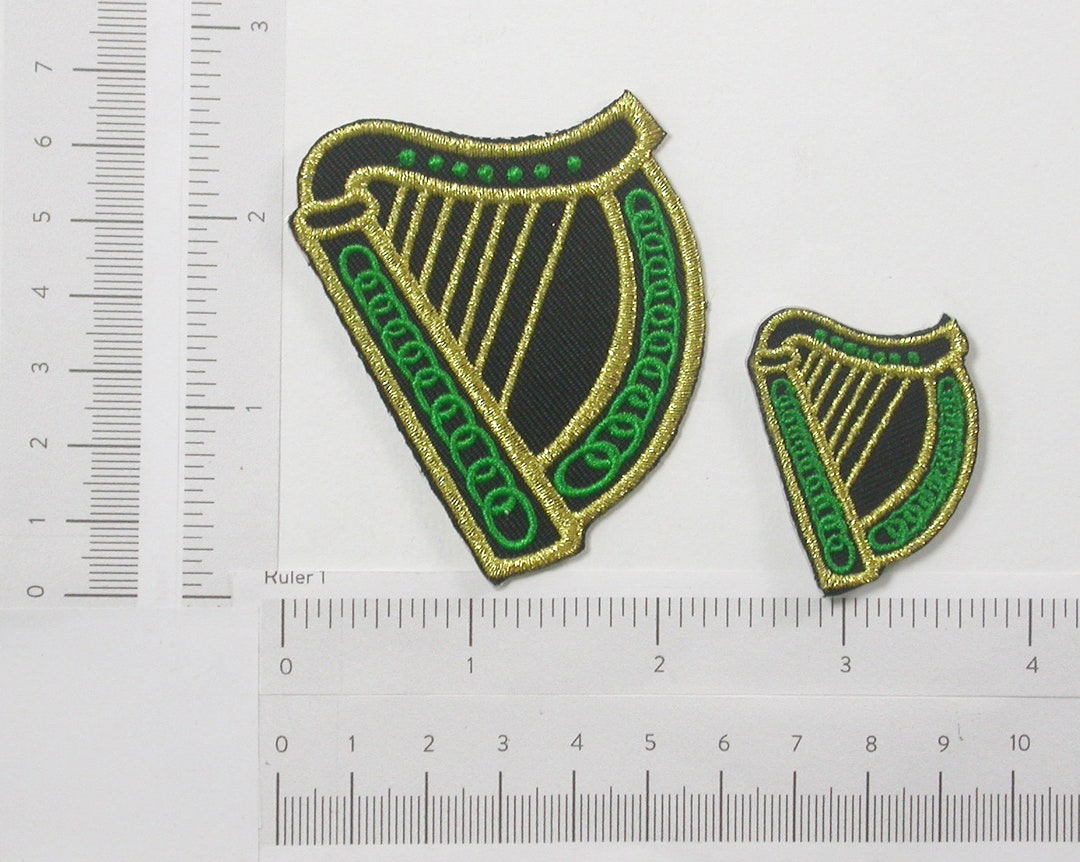Irish Harp Embroidered Iron on Patch Applique - Two Sizes - Etsy