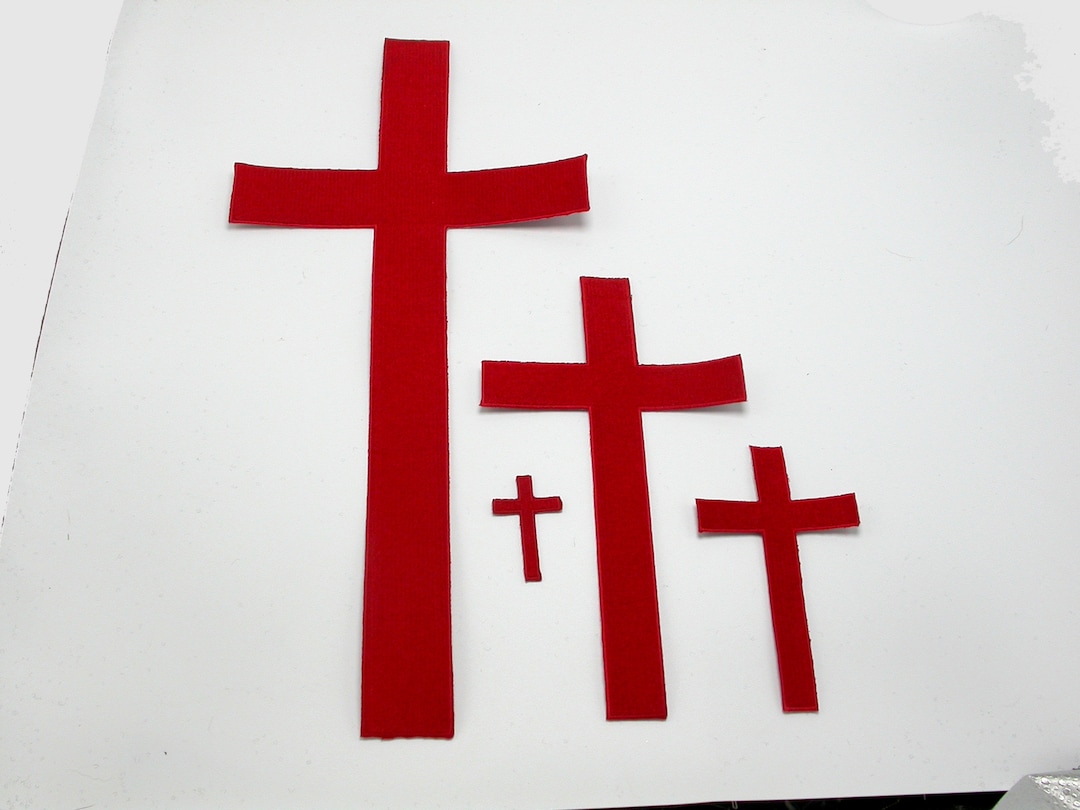 Red Cross Iron on Patch Applique - Standard Cross 4 Sizes Fully ...