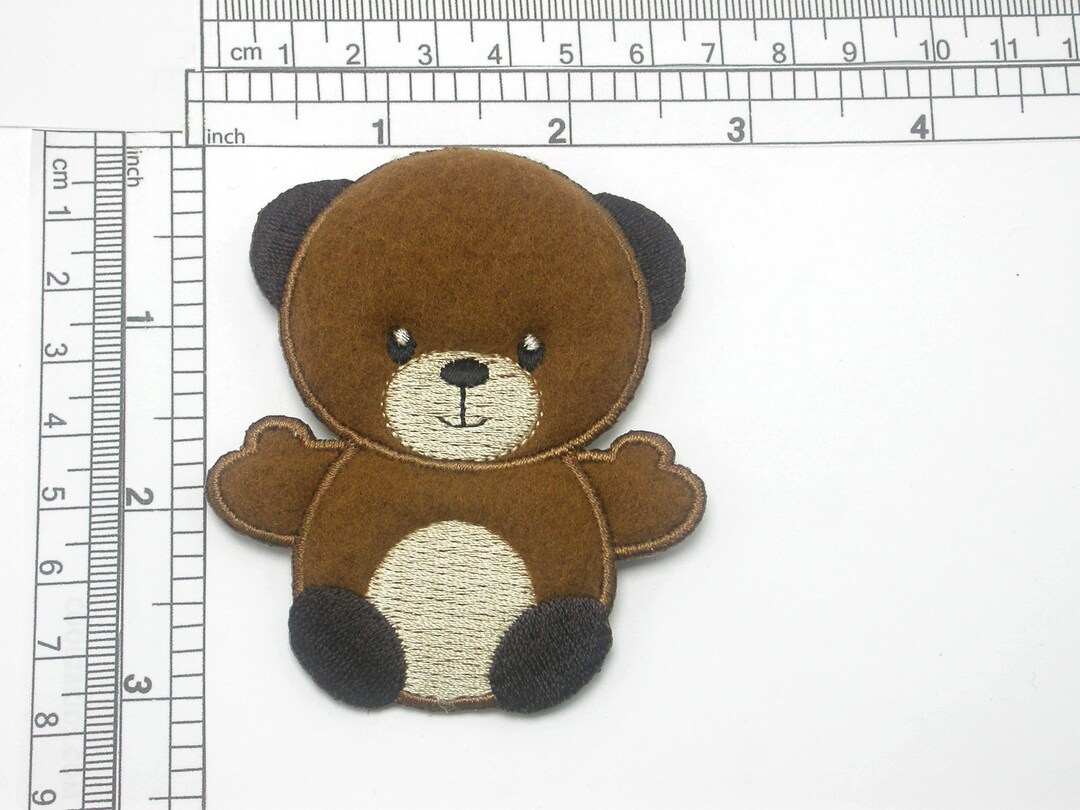 Teddy Bear Iron on Patch Applique - Puffy 3D Measures 2 3/8" Across X 3 ...