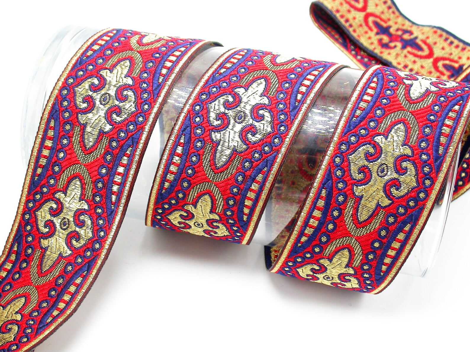 2 Jacquard Border majestic Woven Ribbon | Etsy