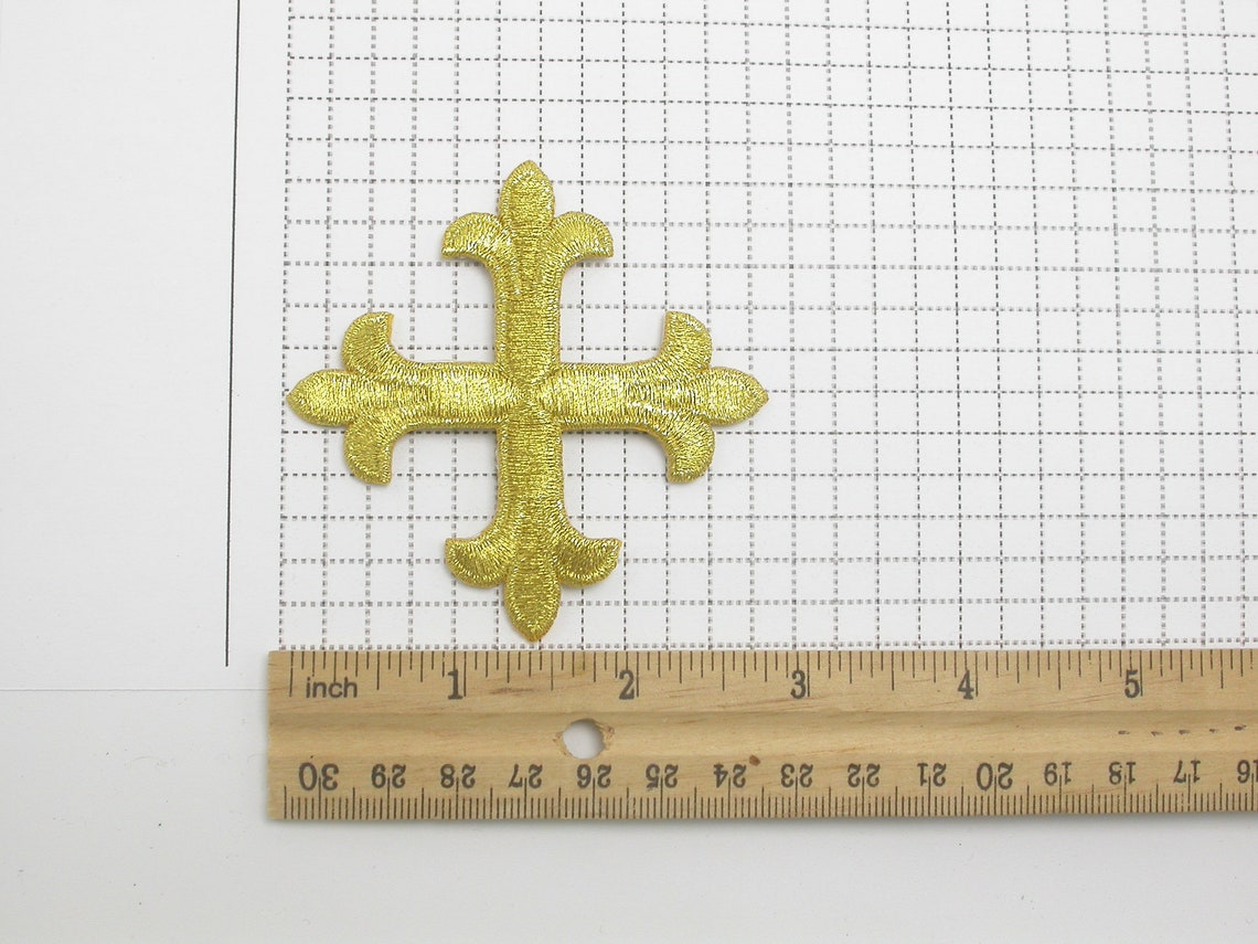 Latin Equal Cross 3" (75mm) Iron on Patch Applique - *colors* 2 Pack ...