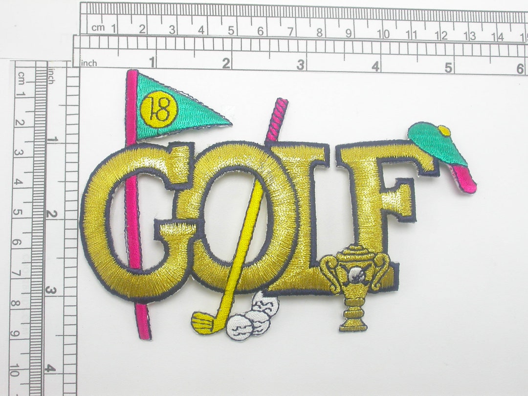 Golf Patch Embroidered Iron on Patch Applique 3 7/8" High X 5 1/2" Wide ...