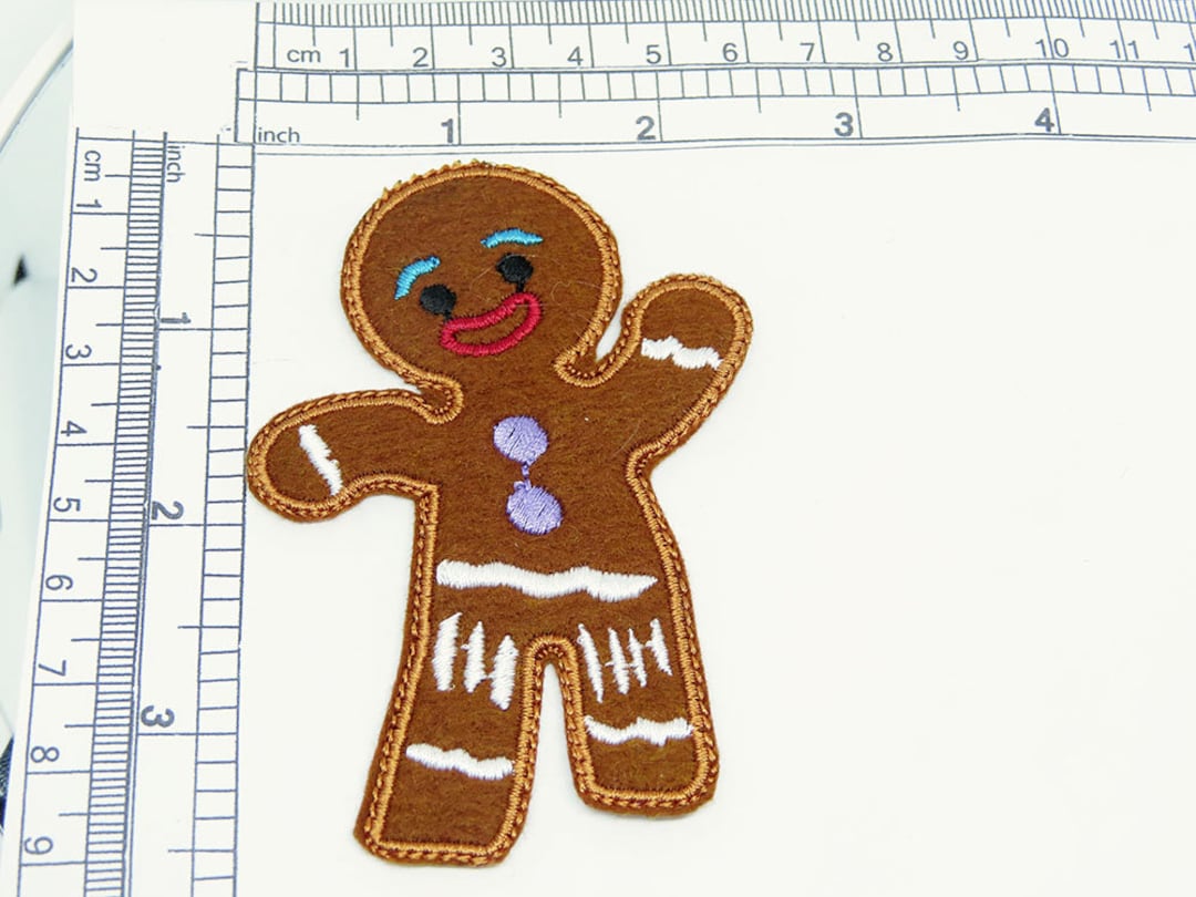 Gingerbread Man Mongo Iron on Patch Applique 3 5/8" X 2 1/2" - Etsy
