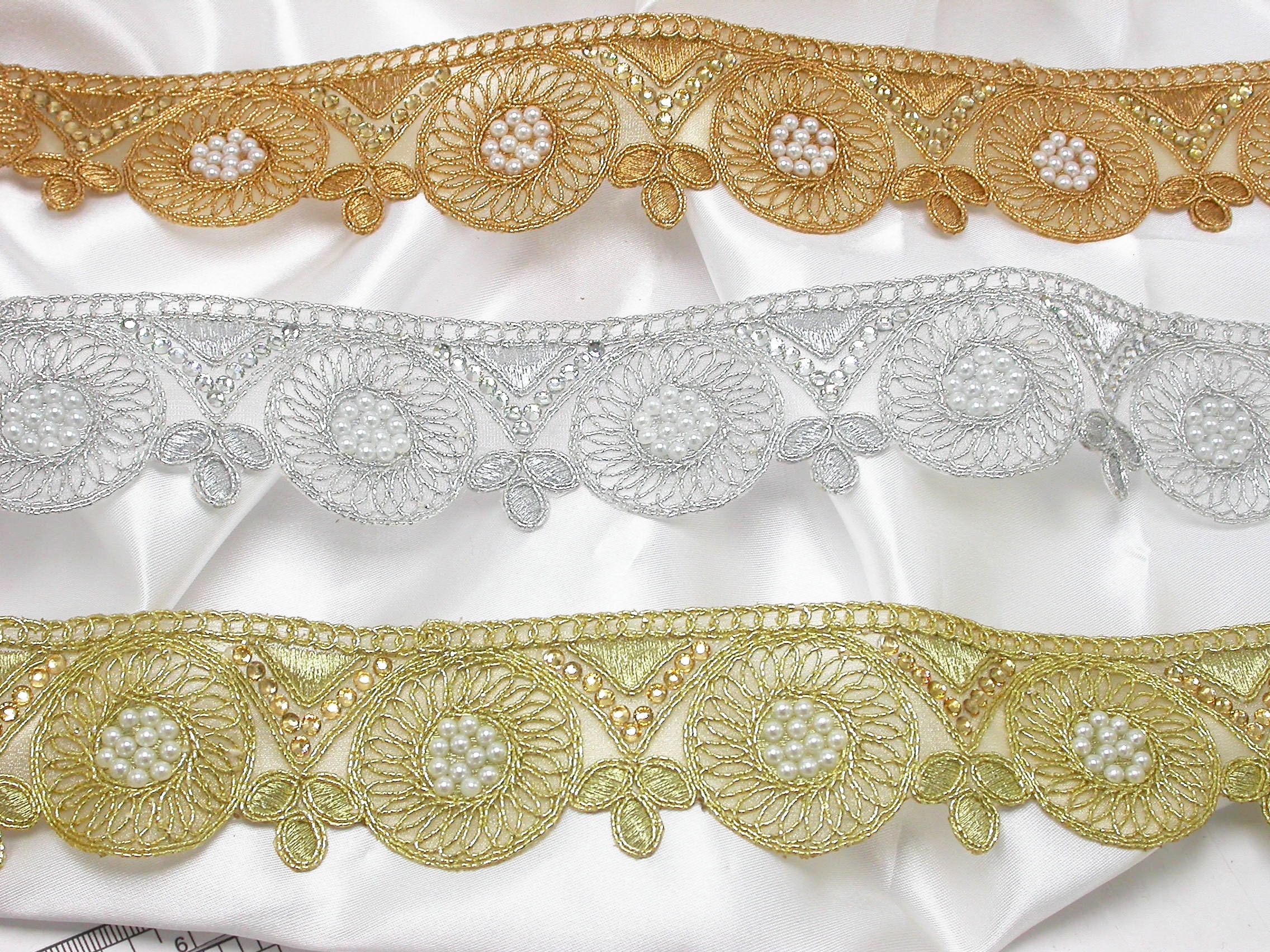 Beaded Sari Saree Bollywood Border Embroidered 1 7/8 | Etsy