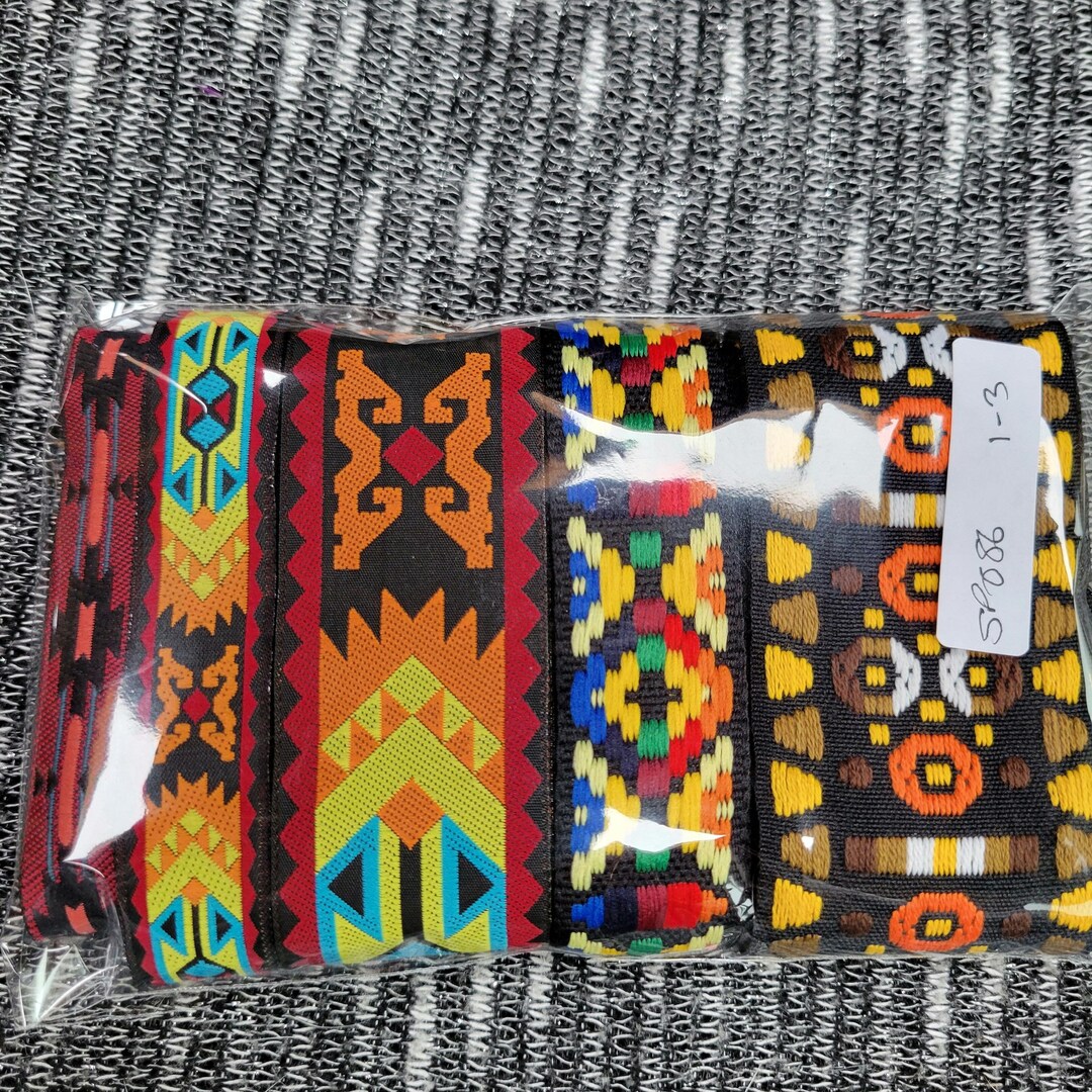Jacquard Ribbon Remnant Pack Tribal Patterns 5 X 1 Yard Lengths - Etsy
