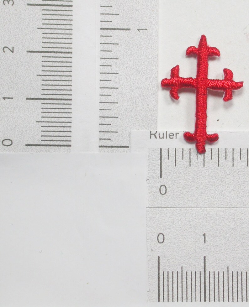 5 X Latin Cross 1" X 11/16" (25mm X 17mm) Iron on Patch Applique - - Etsy
