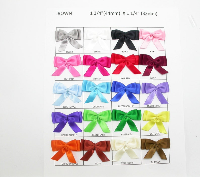 Satin Ribbon Flat Double Bows - 10 Pack, Various Colors (45x32mm) - Etsy