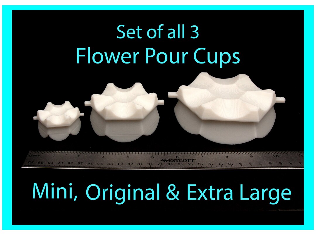 Flower Paint Pour Cup Set – Acrylic Pouring Split Cup, 3D Printed - Etsy
