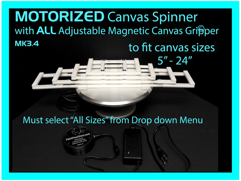 MOTORIZED Canvas Spinner With Adjustable Magnetic Canvas - Etsy