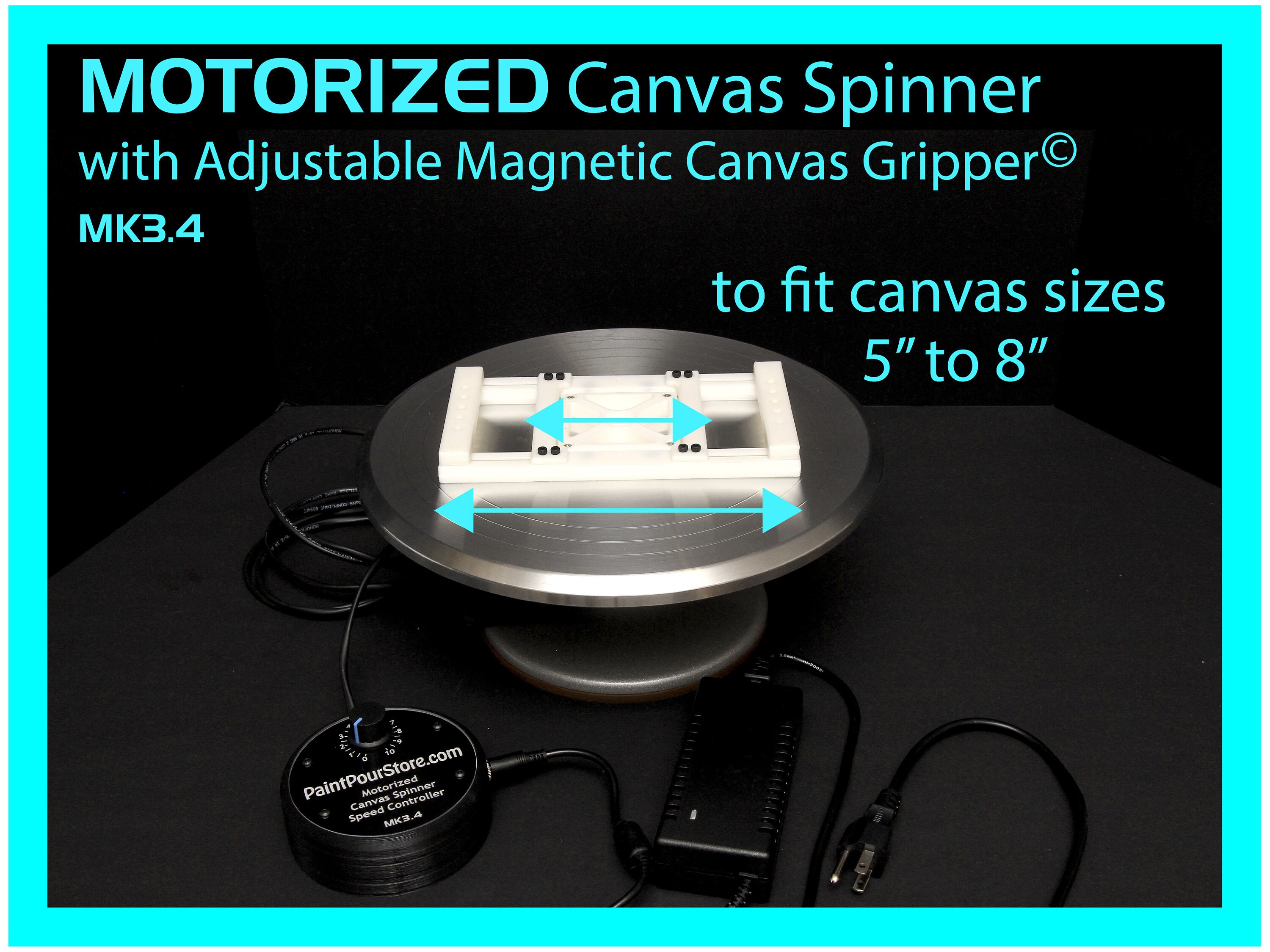 MOTORIZED Canvas Spinner With Adjustable Magnetic Canvas - Etsy Australia