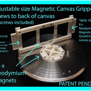 MOTORIZED Canvas Spinner With Adjustable Magnetic Canvas Gripper Lazy ...