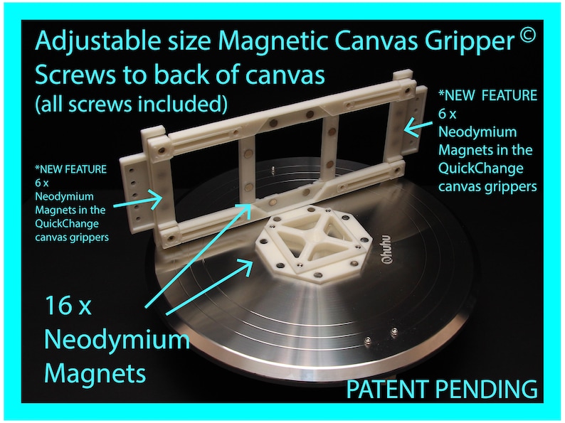 MOTORIZED Canvas Spinner With Adjustable Magnetic Canvas Gripper Lazy ...