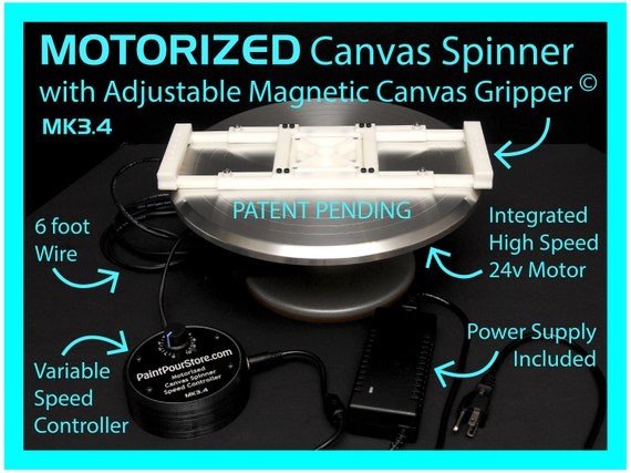 MOTORIZED Canvas Spinner With Adjustable Magnetic Canvas - Etsy