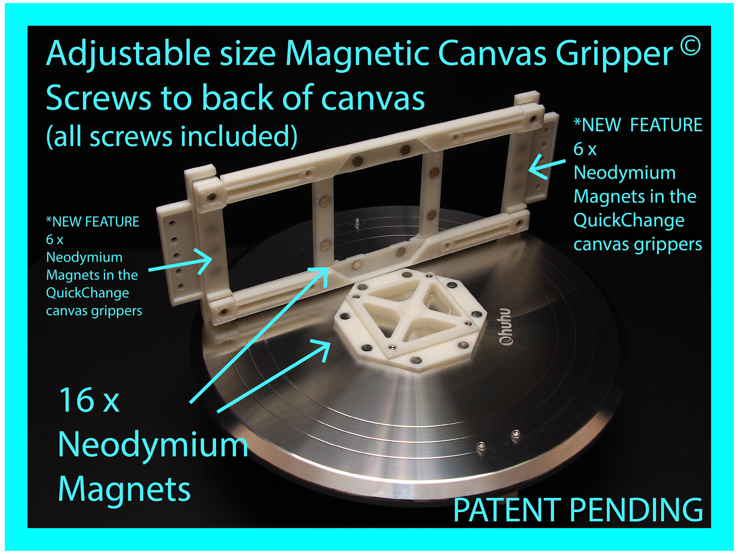 Canvas Spinner (NOT Motorized) With Adjustable Magnetic Canvas Gripper ...