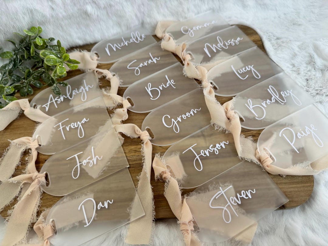 Wedding Table Name Place Cards / Acrylic Name Place Settings ...