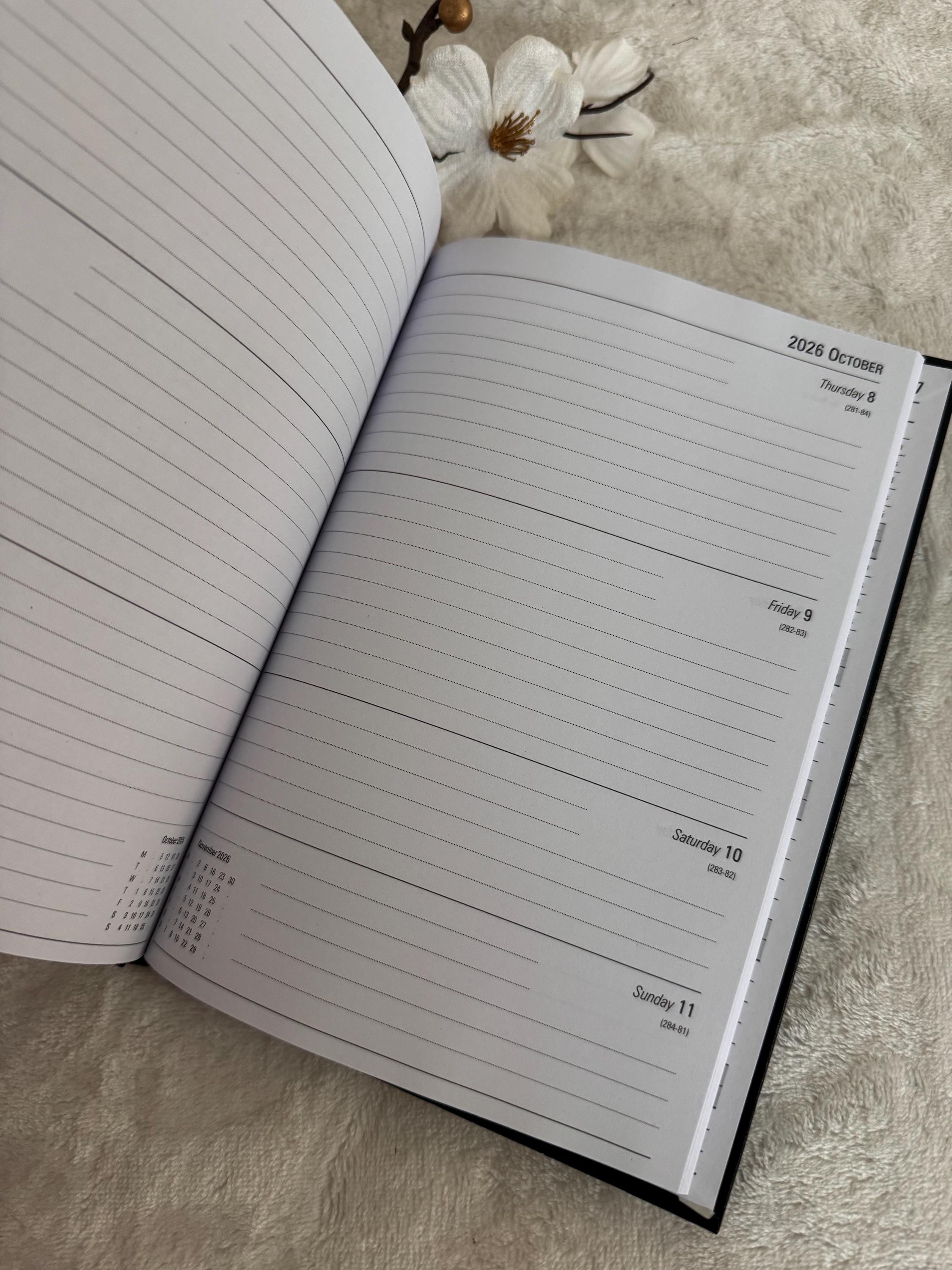 Personalised Diary | 2026 | Week to View | Black | Bestseller | Secret ...