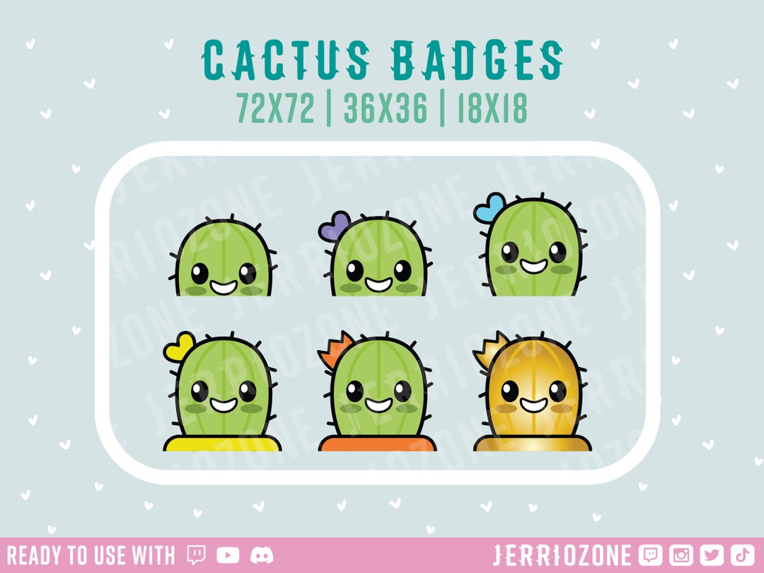 Cactus Sub/bit Badges - Twitch - Etsy