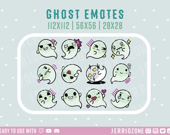 Kawaii Ghost, Cute Emotes for Twitch, Discord, Youtube - Etsy
