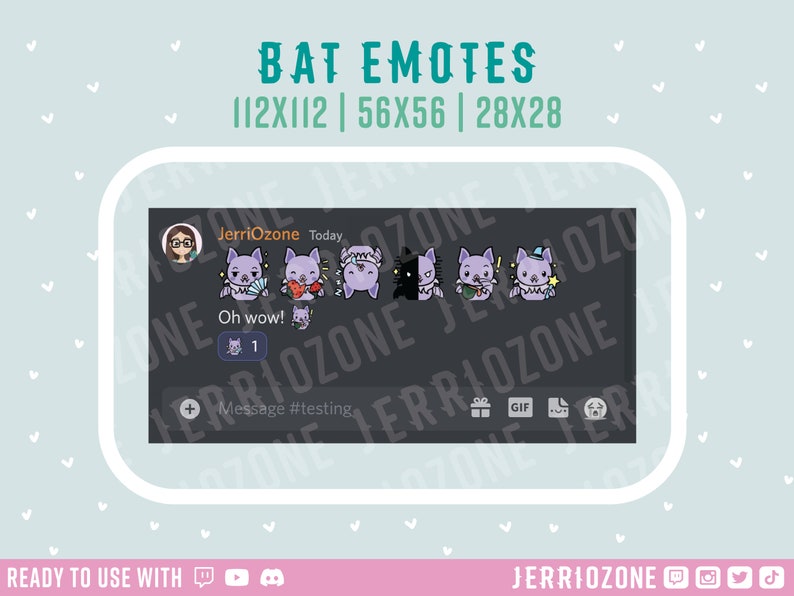 Set of 12 Bat Emotes Twitch, Discord, Youtube - Etsy