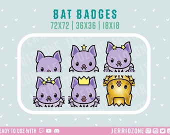 CUTE BAT HALLOWEEN Sub & Bit Badges Twitch Graphics for Streamers ...