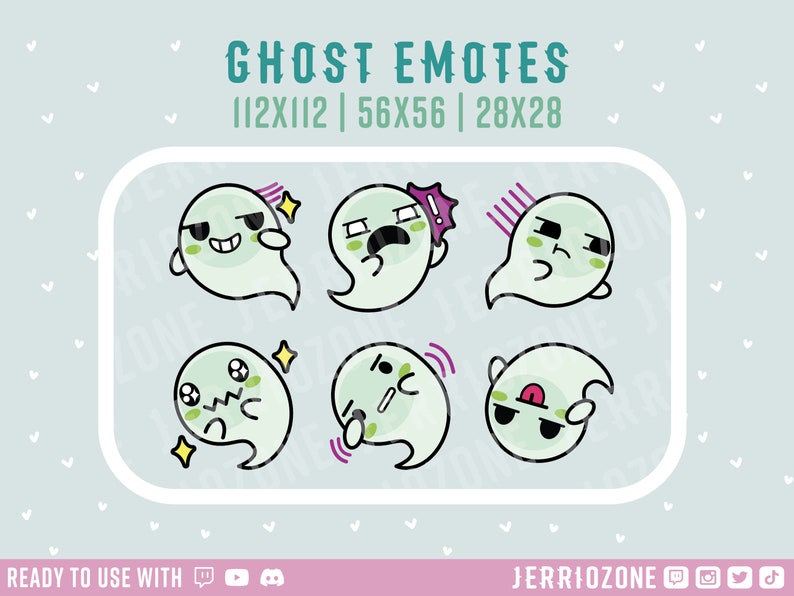 Set of 6 Ghost Emotes - Twitch, Discord, Youtube - Etsy