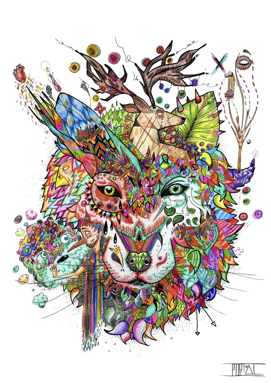 Wolf (print) (A4 / A3) (foil) - Etsy