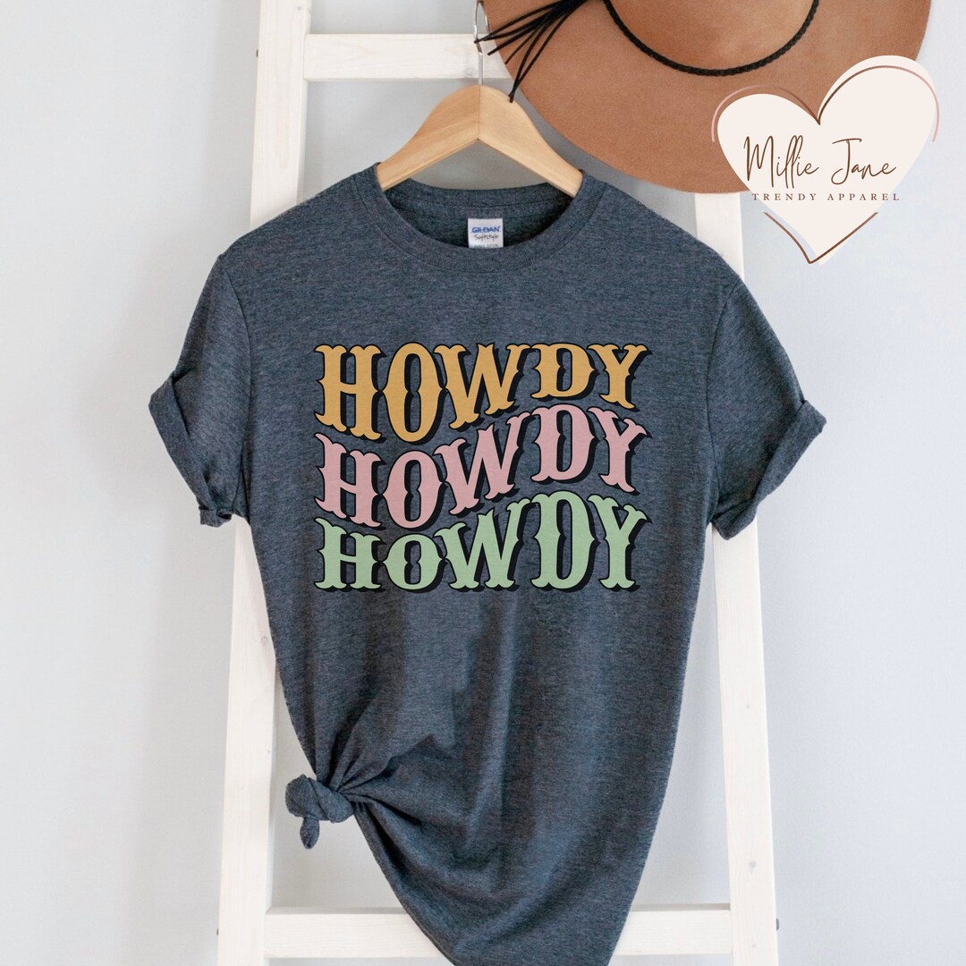 Womens Western Tshirt Howdy Howdy Howdy Retro Cowboy Shirts for Women ...