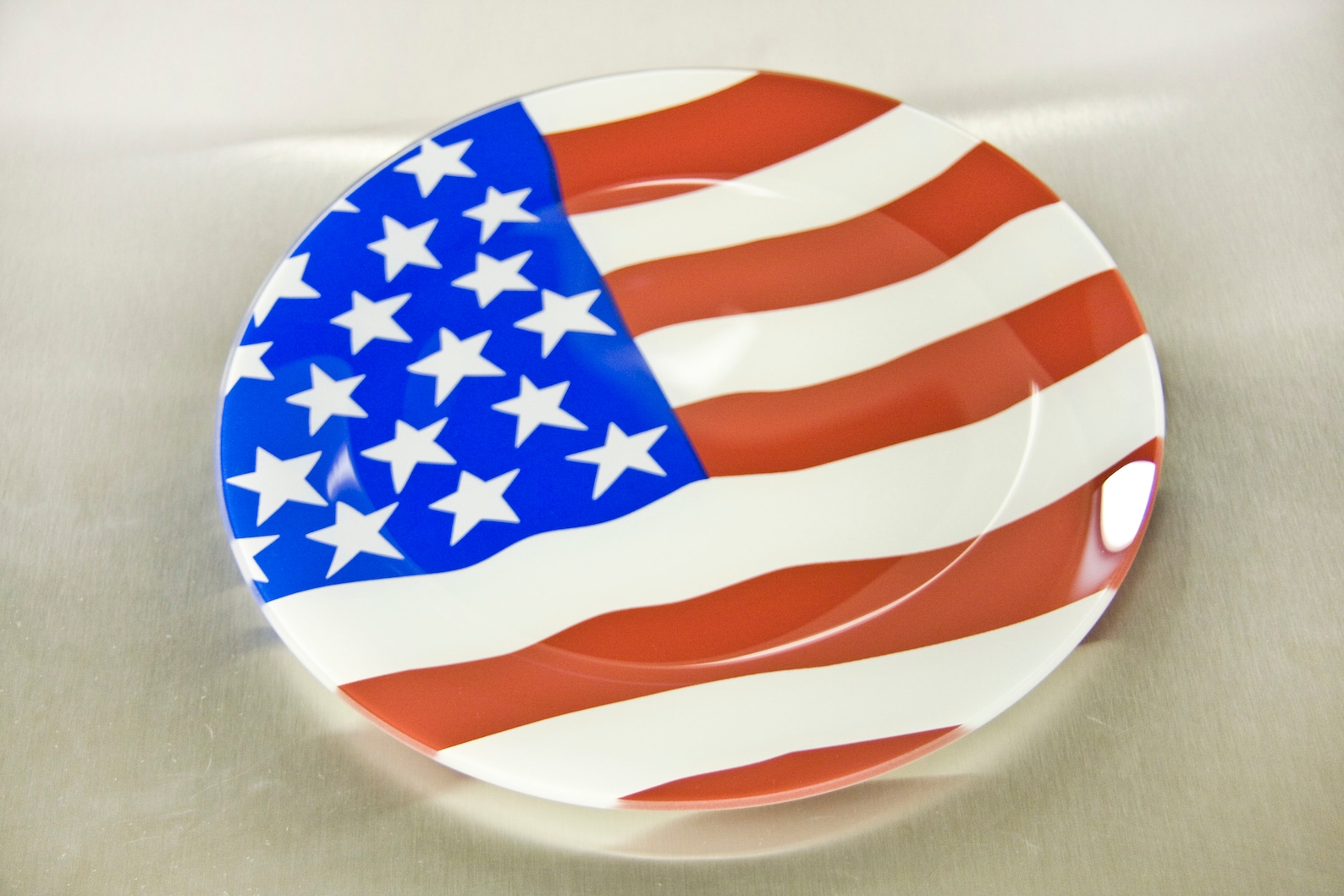 Patriotic Round Glass Plate Silk Screen- 10 Inch Color Glass Plate ...