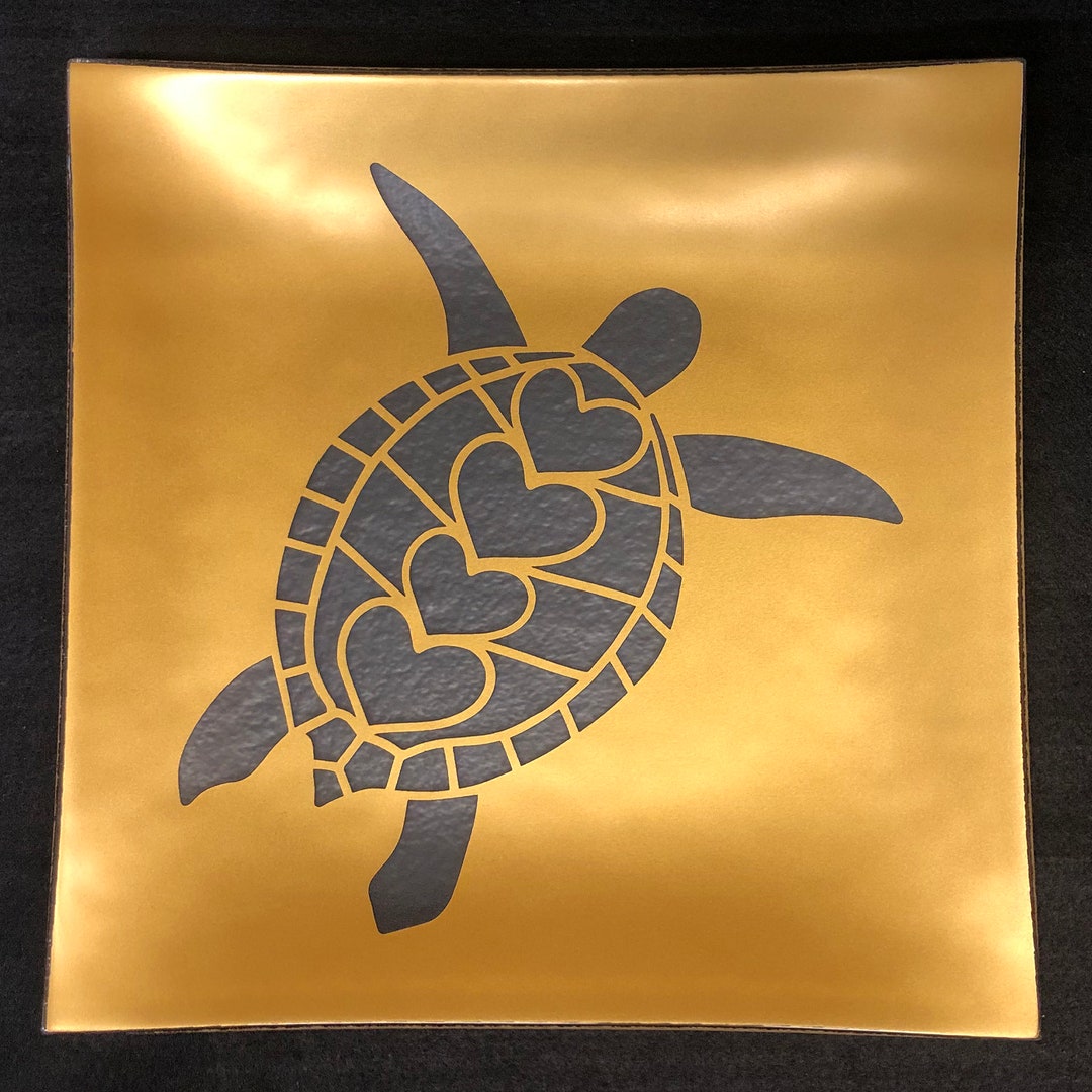 Turtle - Love Turtle - a Turtle With Hearts. One 10" Square Plate for ...