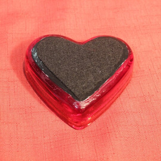 Love Red Heart Crystal Glass Paperweight, Floral Design, Black and ...
