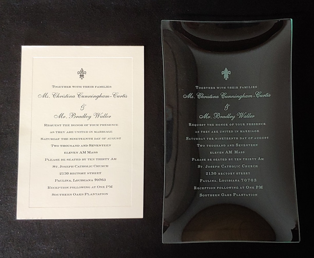 Wedding Invitation Tray Personalized Wedding Anniversary Plate Plaque Engraving Glass