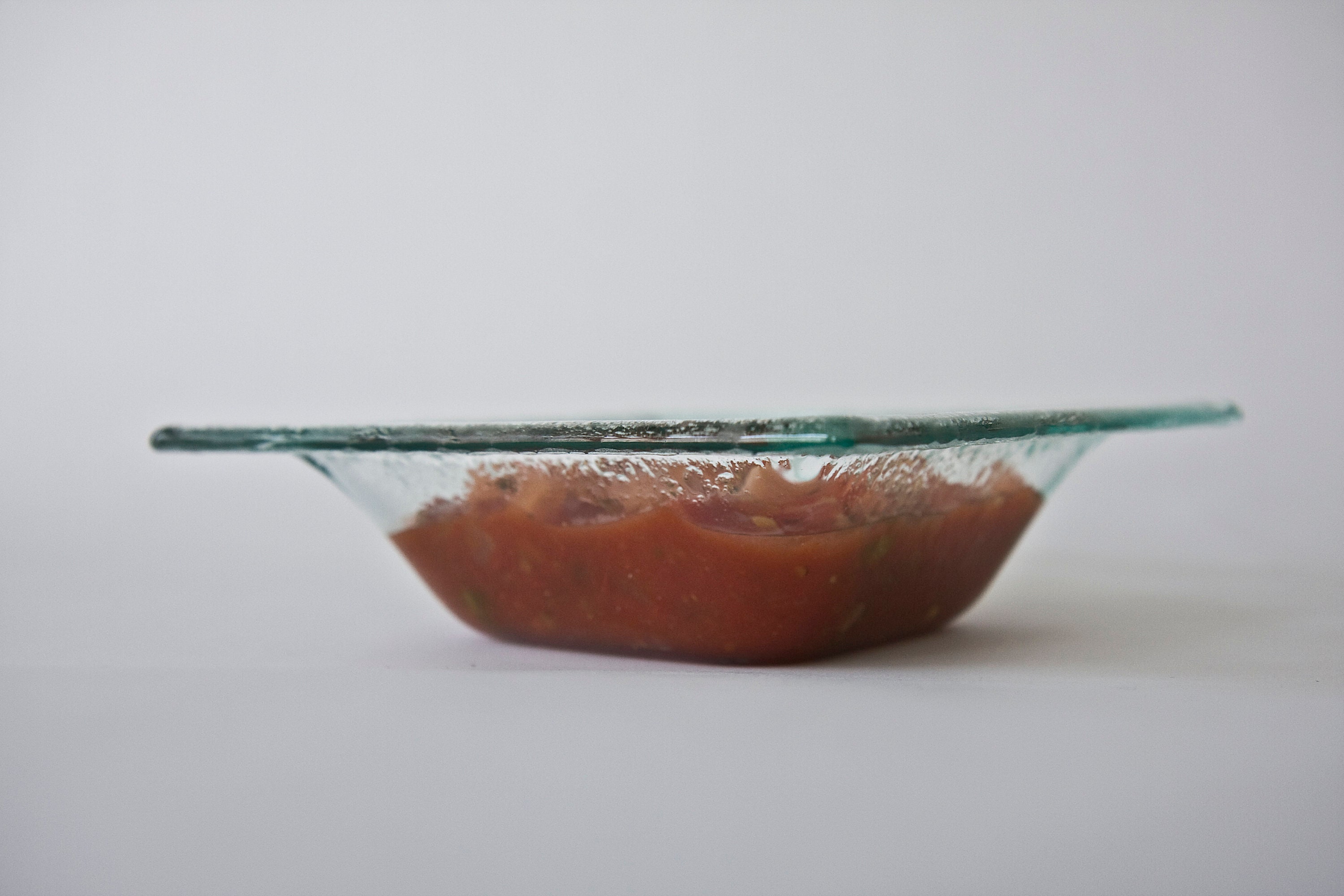 6" Square Salsa Dish, Deep Rimmed Clear Textured Glass Salsa Bowl ...