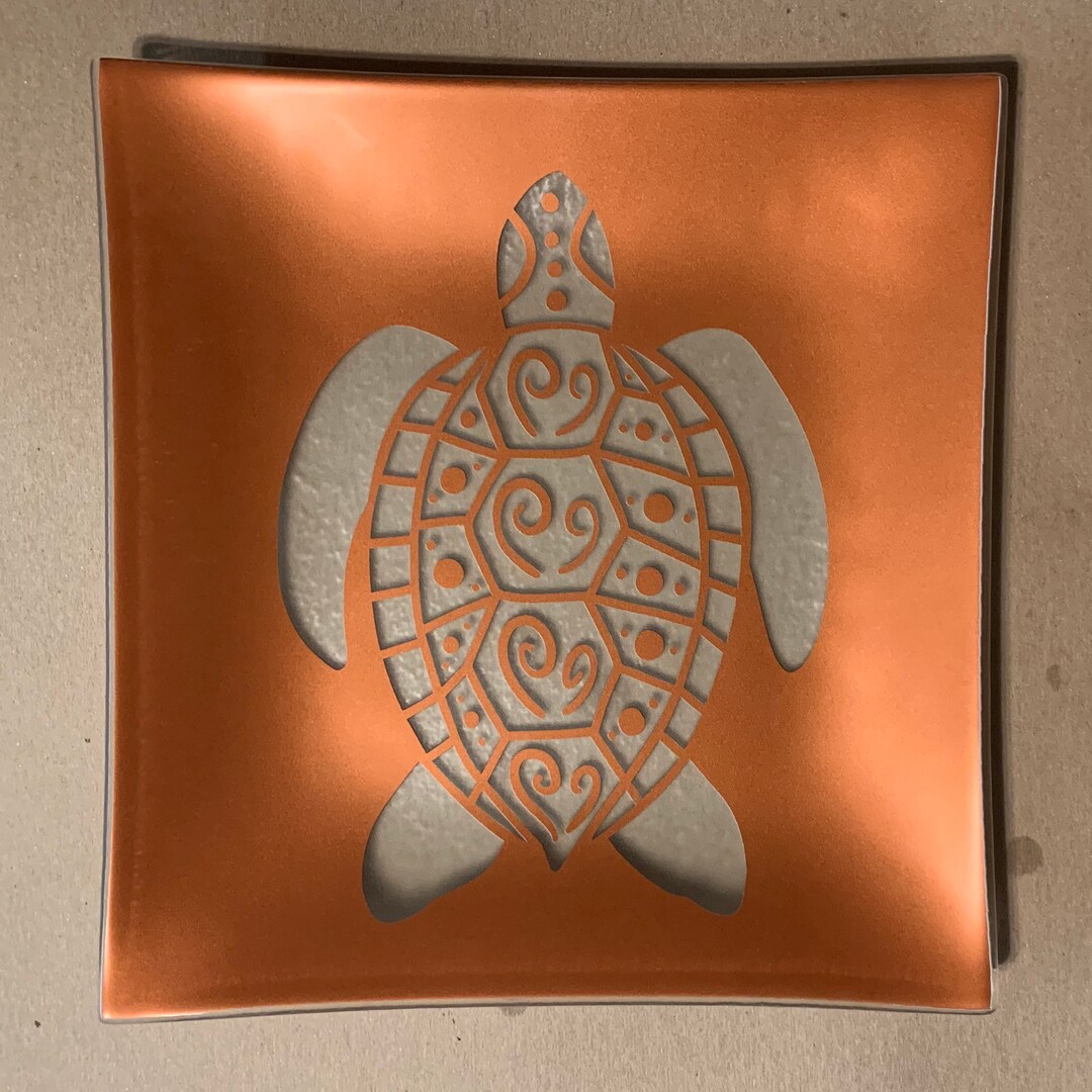 Swirly Turtle - a Turtle With Twist. One - 10" Square Plate for Serving ...