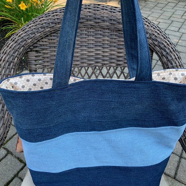 Denim Tote Bag - Etsy