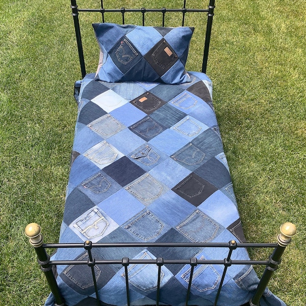 Blue Jean Quilt - Etsy