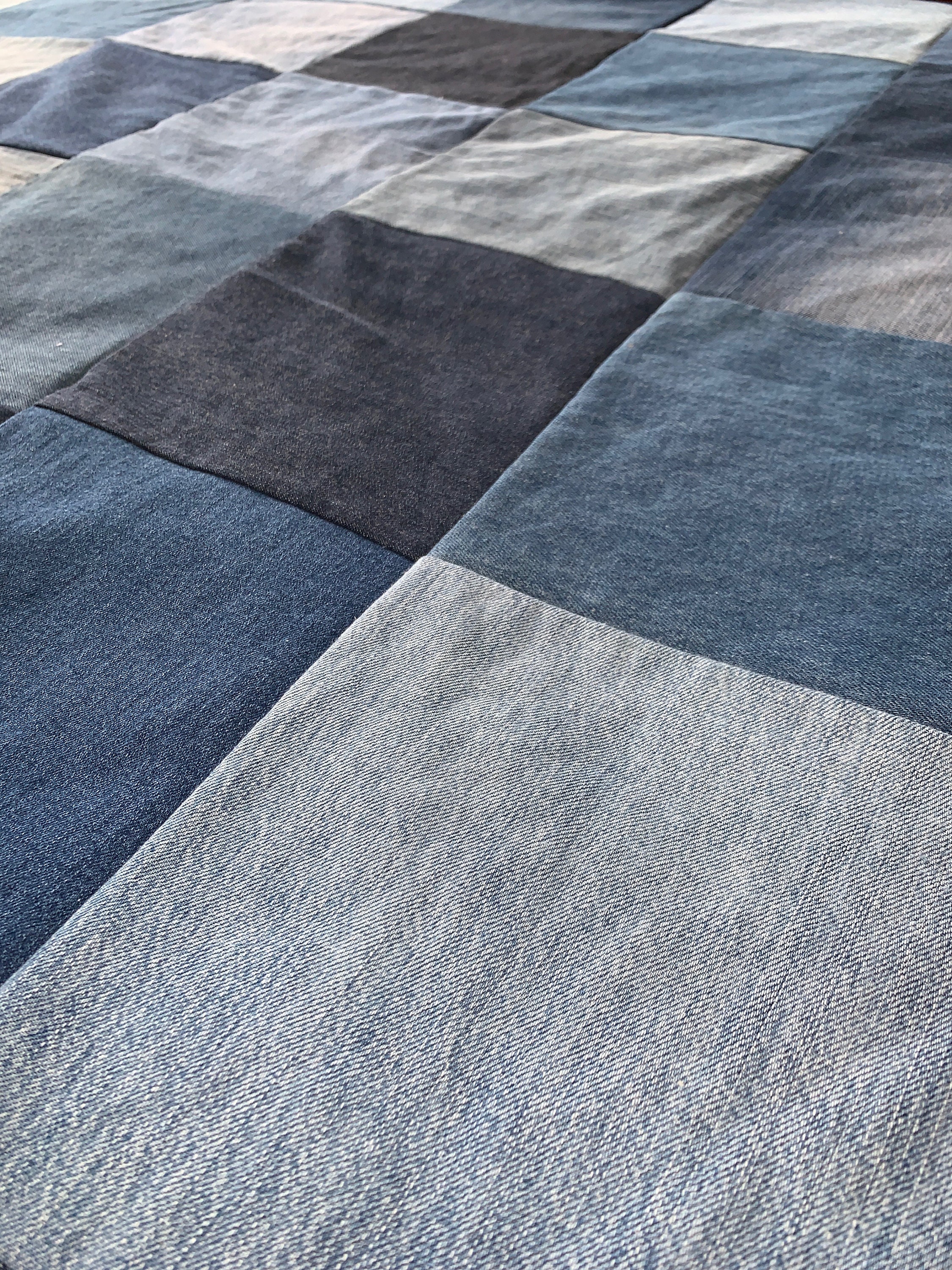 Up-cycled Denim Quilt Made From Recycled Jeans Every One - Etsy