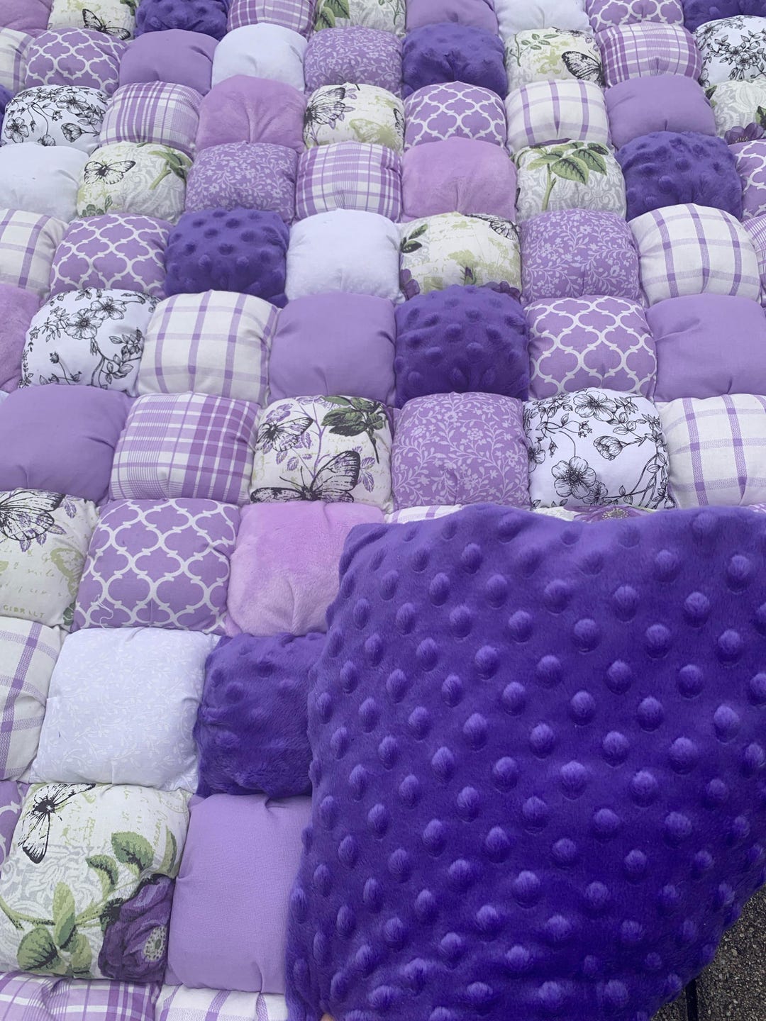 Lavender Bubbles Baby Puff Quilt - Etsy