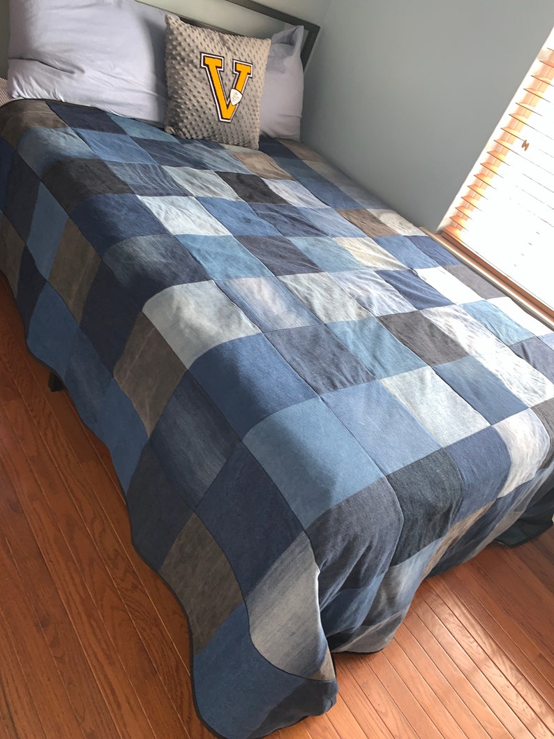 Up-cycled Denim Quilt Made From Recycled Jeans Every One | Etsy Canada
