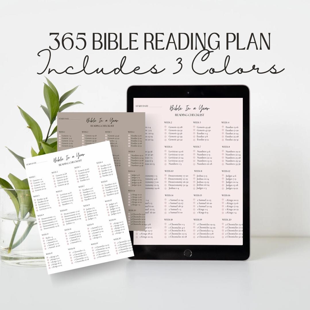 365 Bible Reading Plan 52 Week Bible Reading Weekly Reading Plan - Etsy