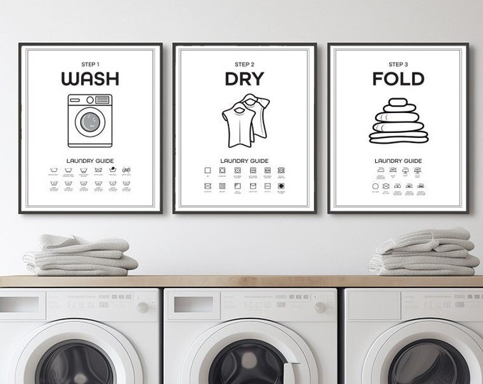 Laundry Cheat Sheet, Printable Laundry Guide, Laundry Instructions ...