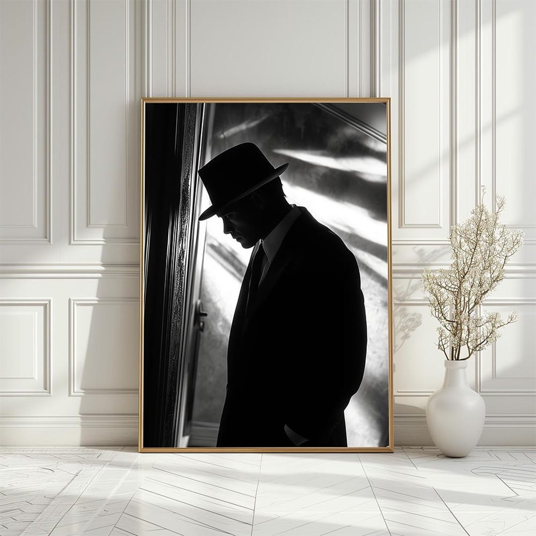 Classic Film Noir Wall Print, Black and White Detective Poster, Retro ...