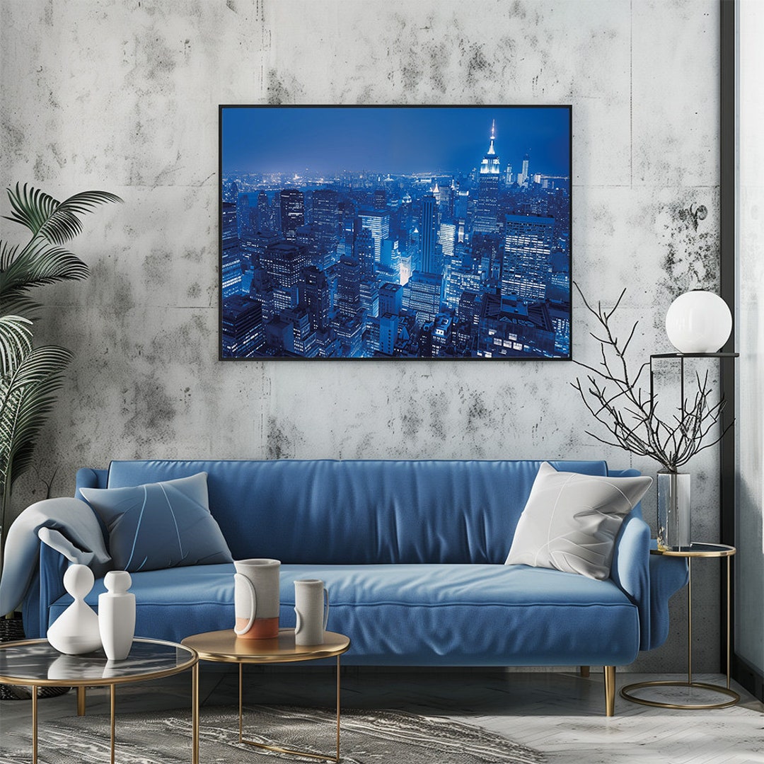 New York City View Poster for Modern Home Decor, Urban Landscape With ...