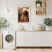 Cute Dog With Washing Machine Laundry Print, Puppy on Laundry Wall ...