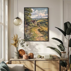 Charming Rural Landscape Poster, Perfect Autumn Farmhouse Wall Decor ...